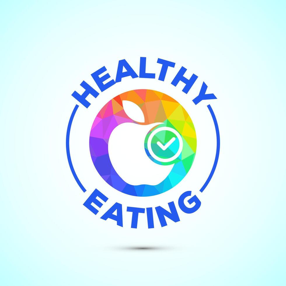 Healthy eating icon. Healthy food sign symbol. low poly style 57356316 ...