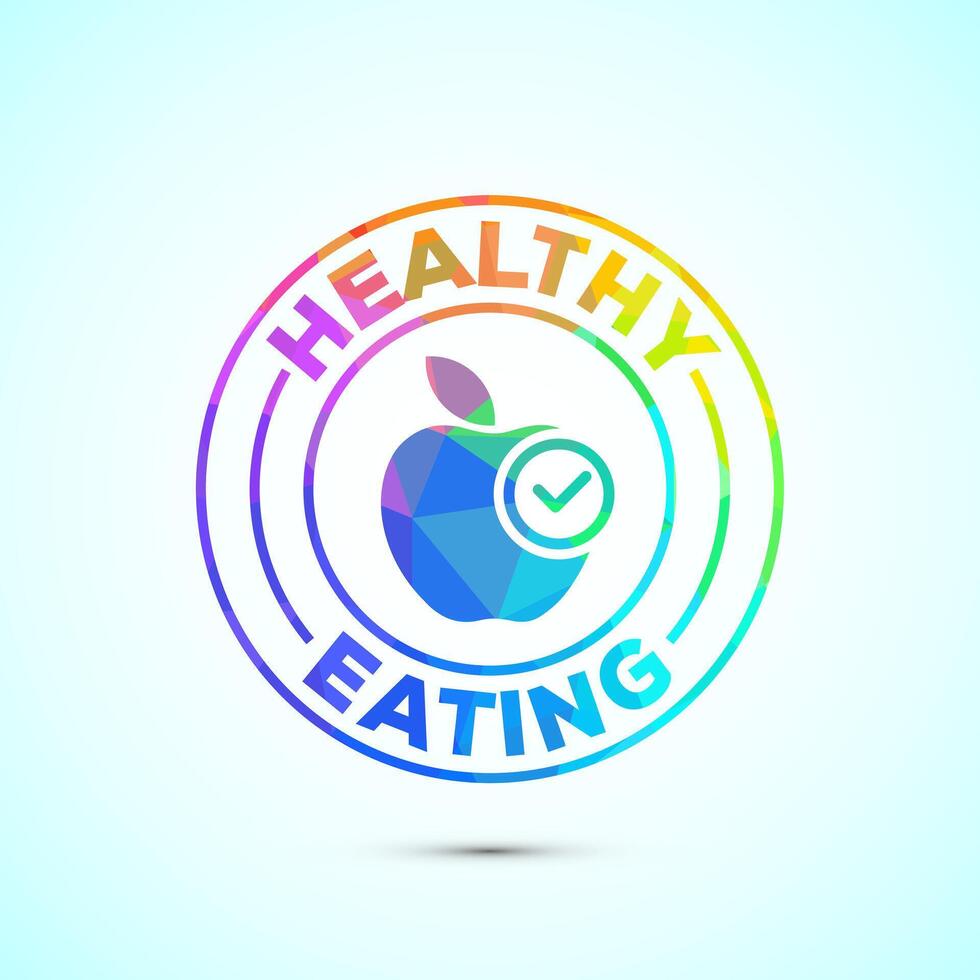 Healthy eating icon design illustration. Healthy food sign. low poly ...