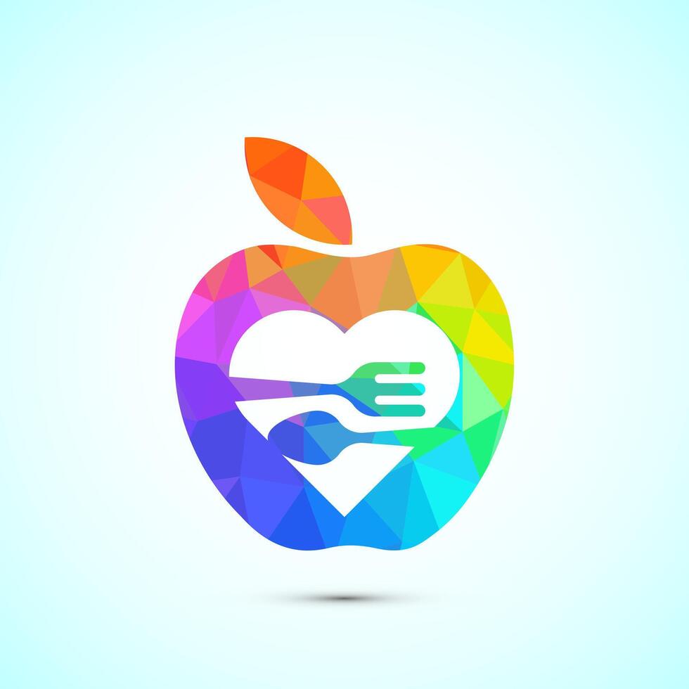 Healthy eating icon design illustration. Healthy food symbol. low poly ...
