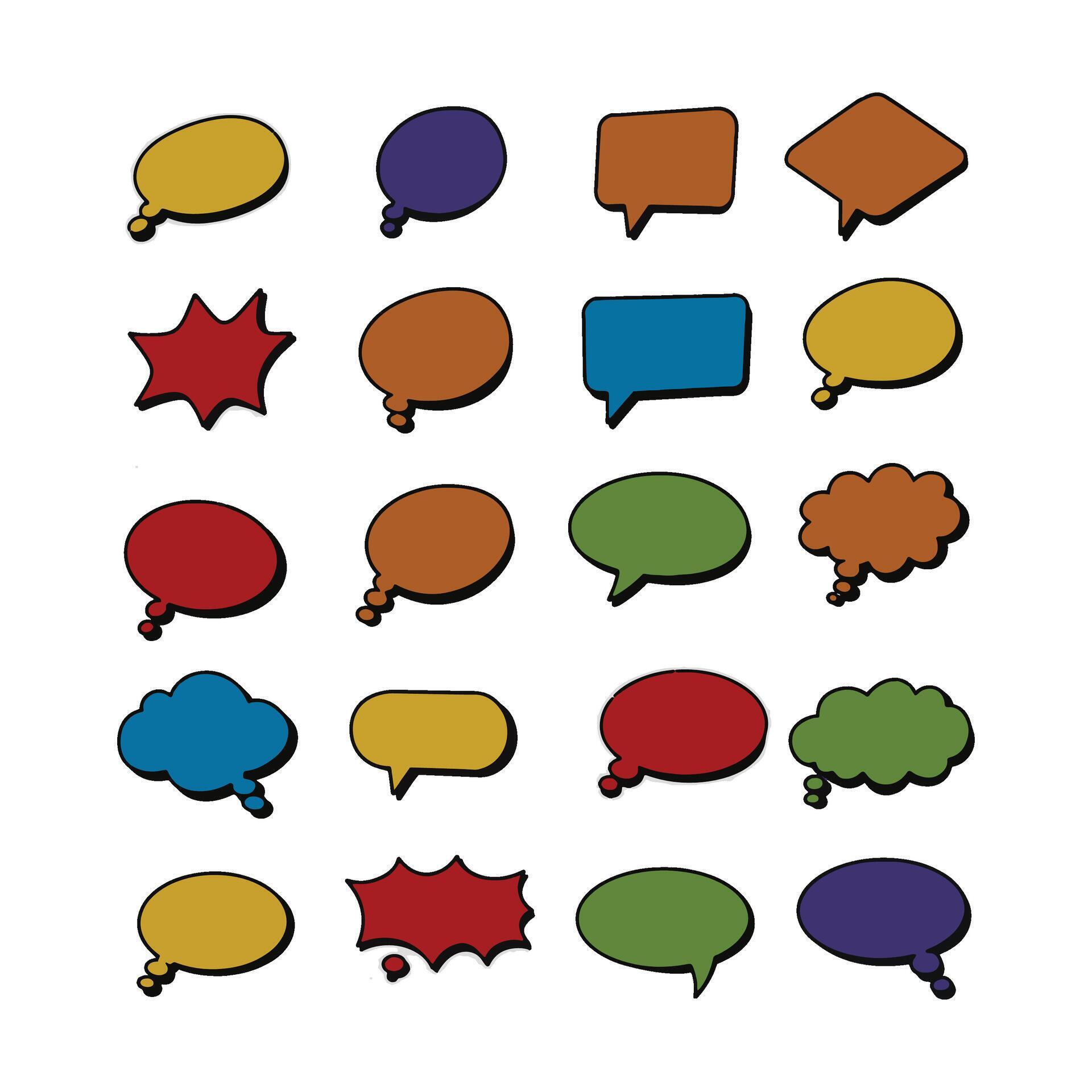 Colorful Speech Bubble Set with Creative and Playful Message Shapes ...