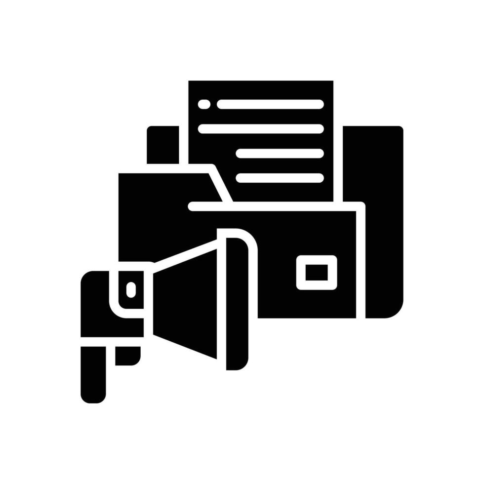 folder ads solid icon 57380603 Vector Art at Vecteezy