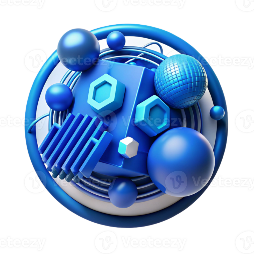 Magnificent Artistic Abstract Technology Background Blue Hues Cutout Premium 57402030 Png