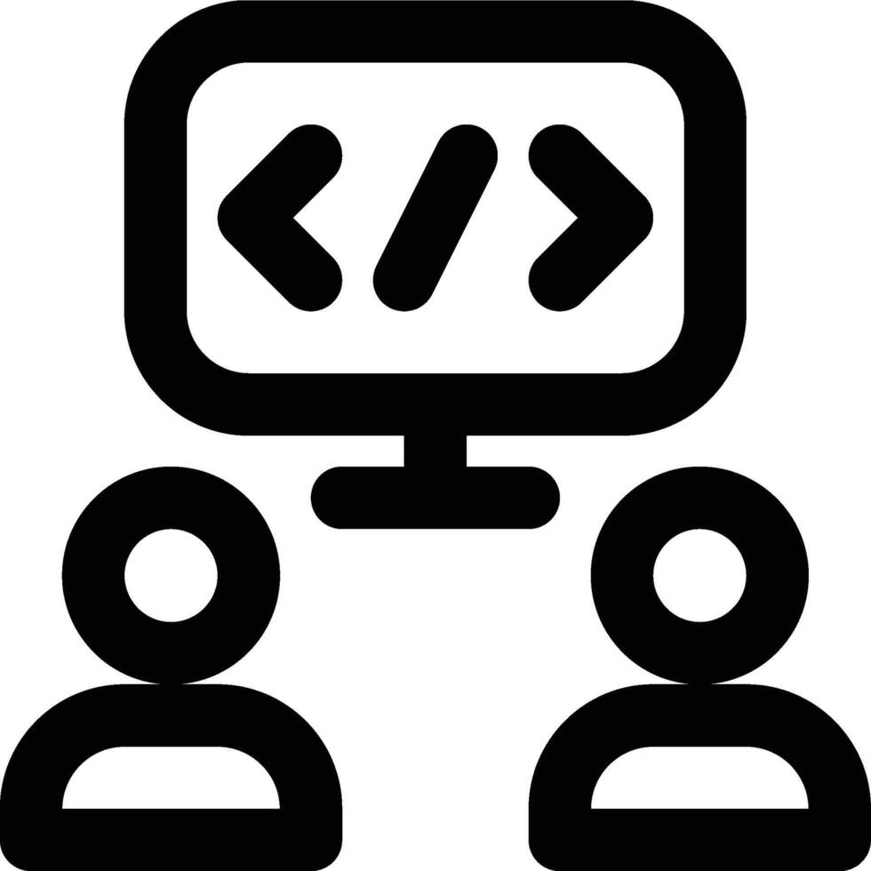 Pair Programming Programming Coding Outline Icon 57414461 Vector Art