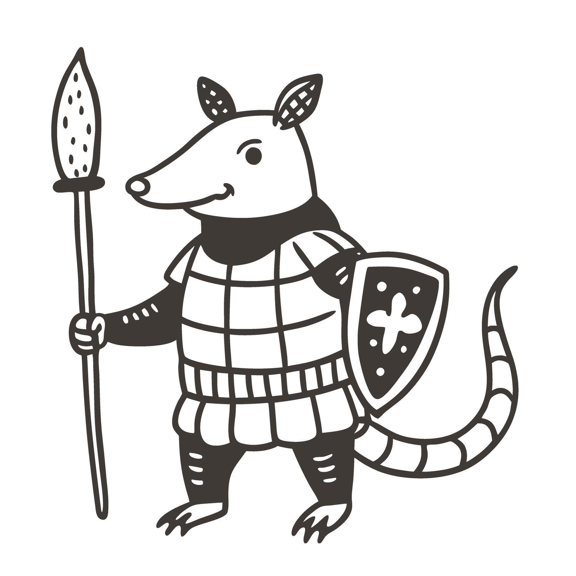 armored armadillo knight spear and shield illustration 57433427 Vector Art at Vecteezy