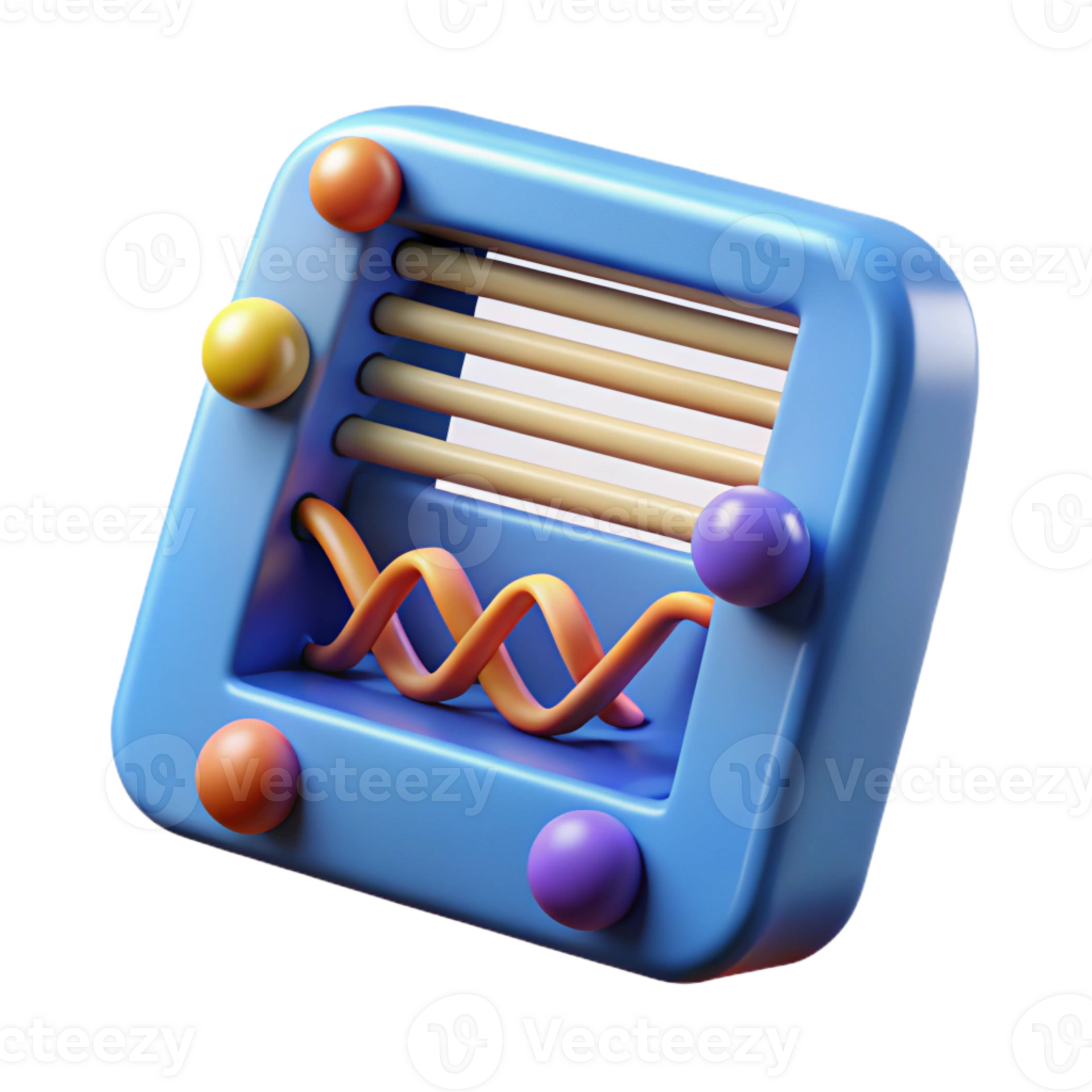 Vibrant Abstract Genetic Sequencing Machine With Dna Strands Cutout