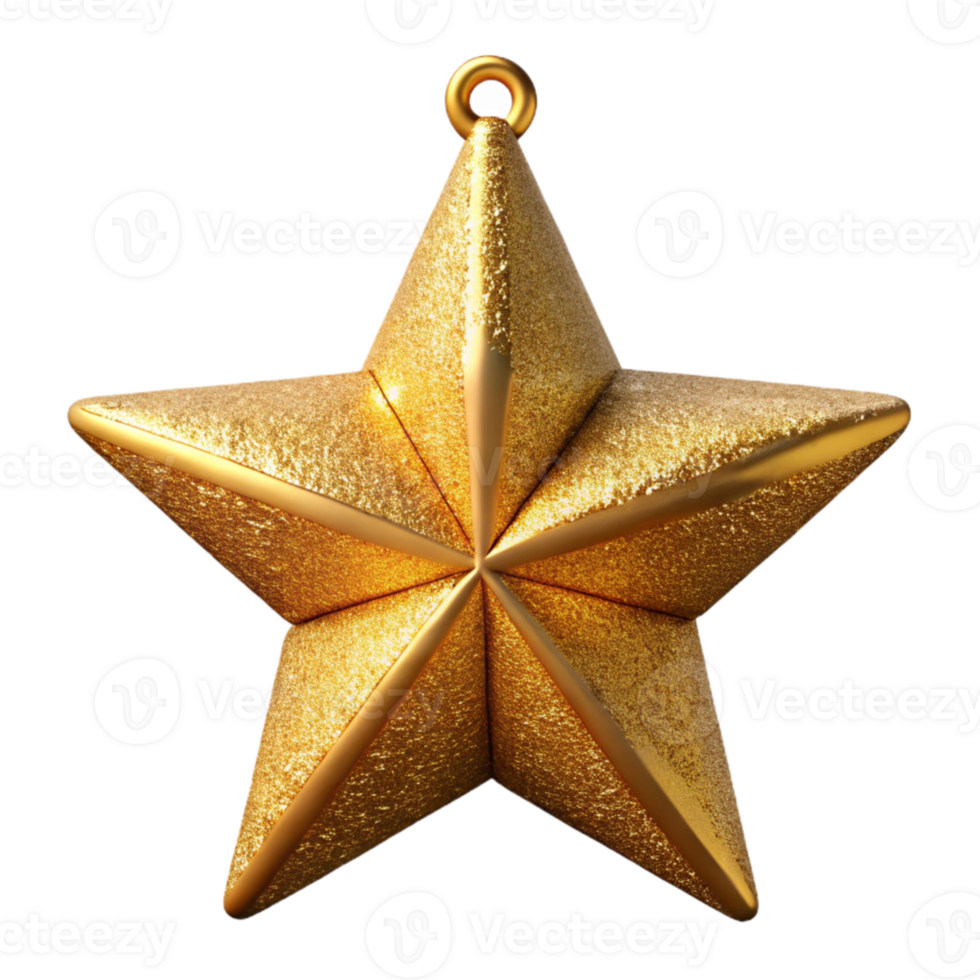 extraordinary artistic Golden Christmas Star Ornament Isolated with ...