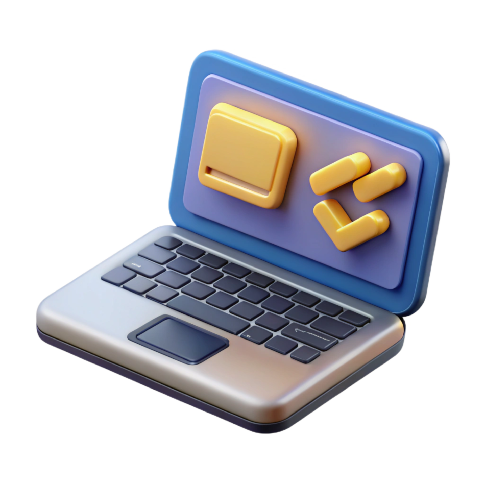 Serene Rustic Laptop With Coding Interface Isolated Element