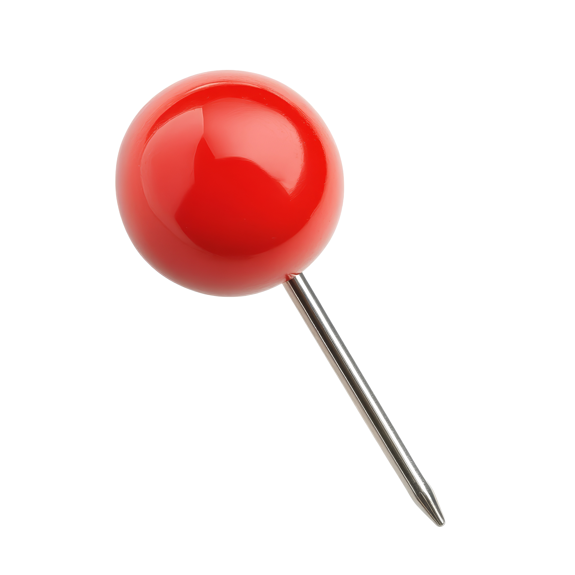 Isolated red push pin on a clean transparent background perfect for ...