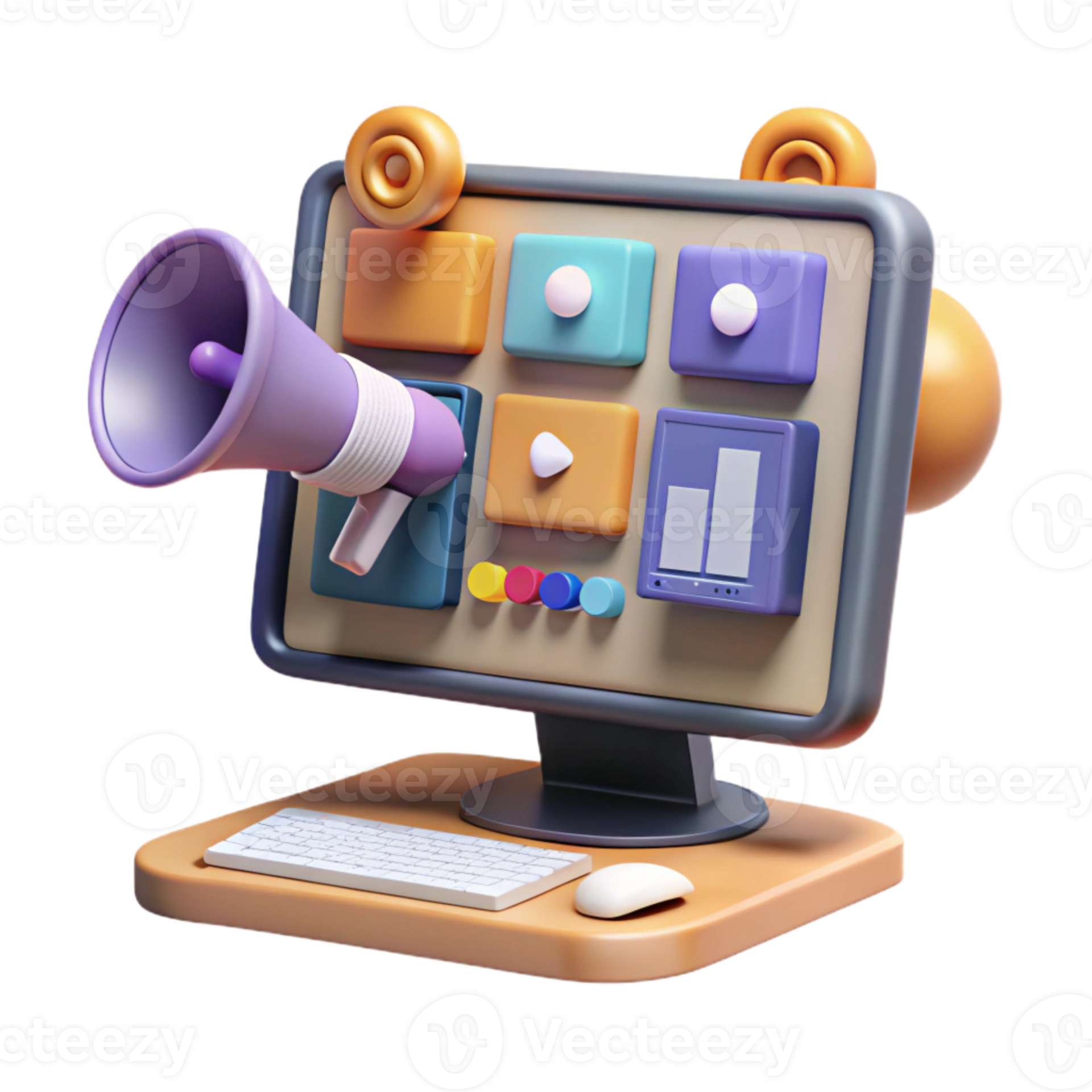 Impressive Artistic Modern Desktop Computer With Keyboard And Mouse