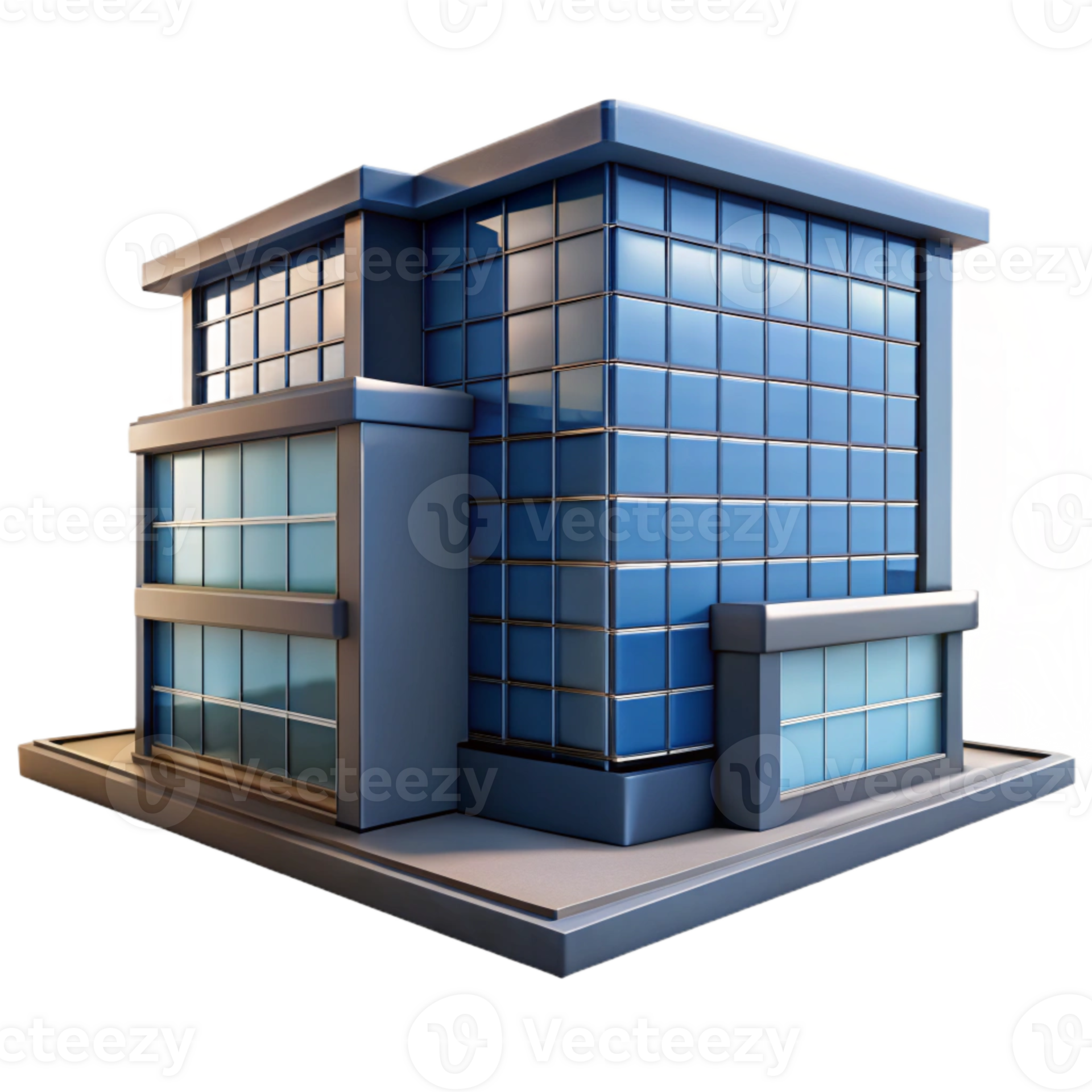 dramatic abstract Modern Office Building Exterior Isolated on ...