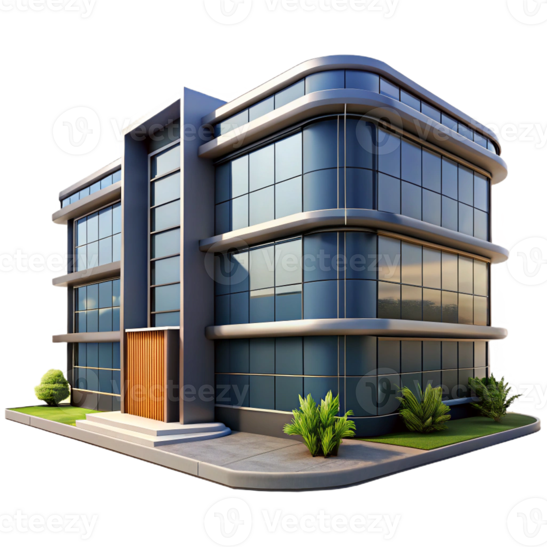 impressive traditional Modern Office Building Exterior Isolated on ...