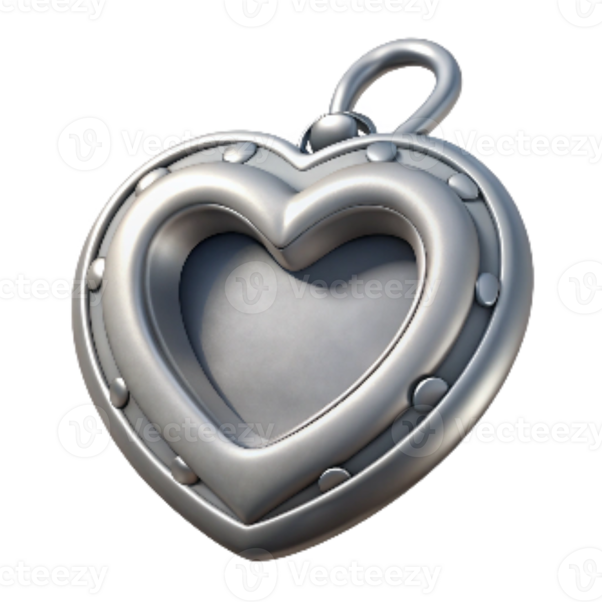 beautiful abstract Silver Locket with Heart Shape Element genuine 57461525 PNG