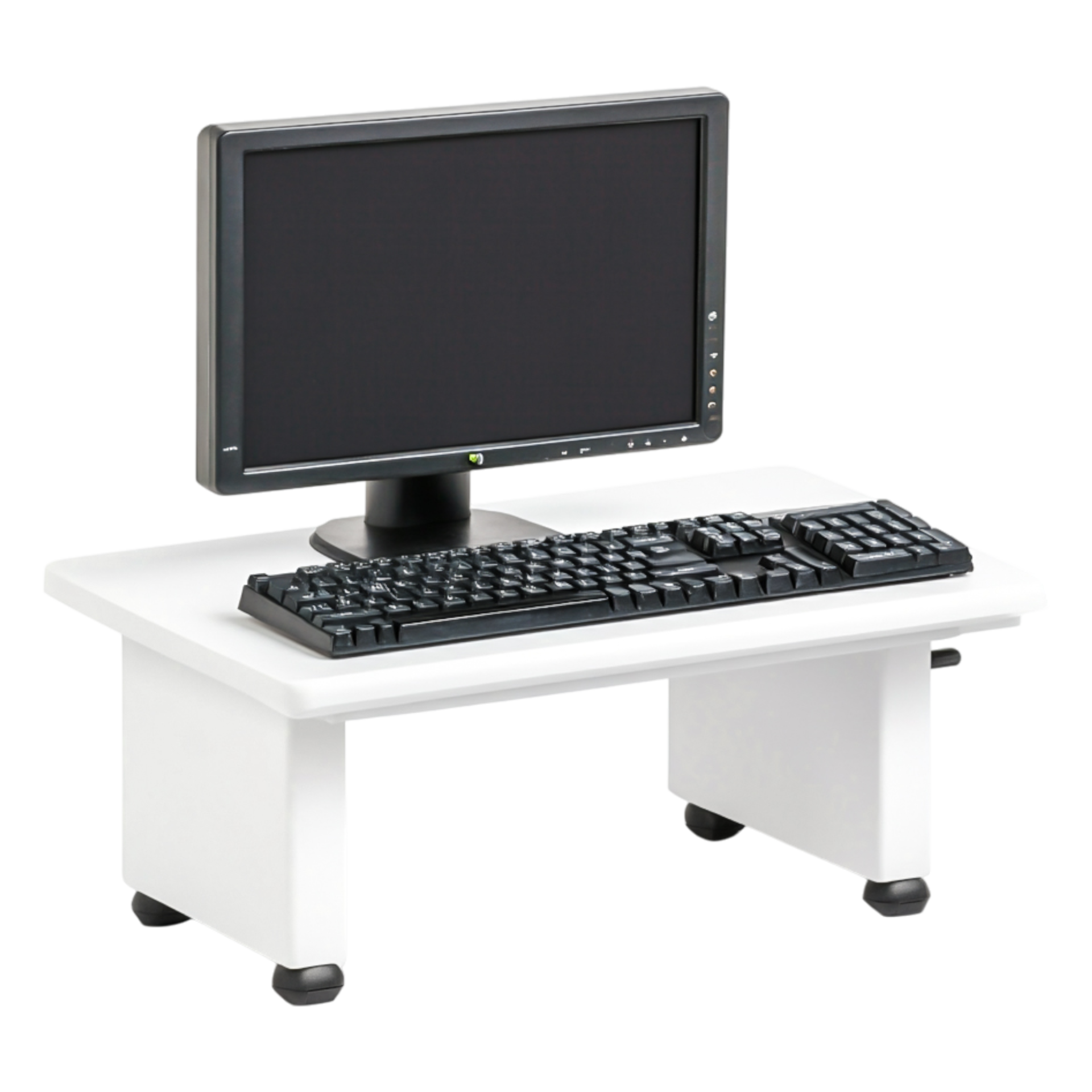 Modern Desktop Computer Setup With Monitor And Keyboard On Table