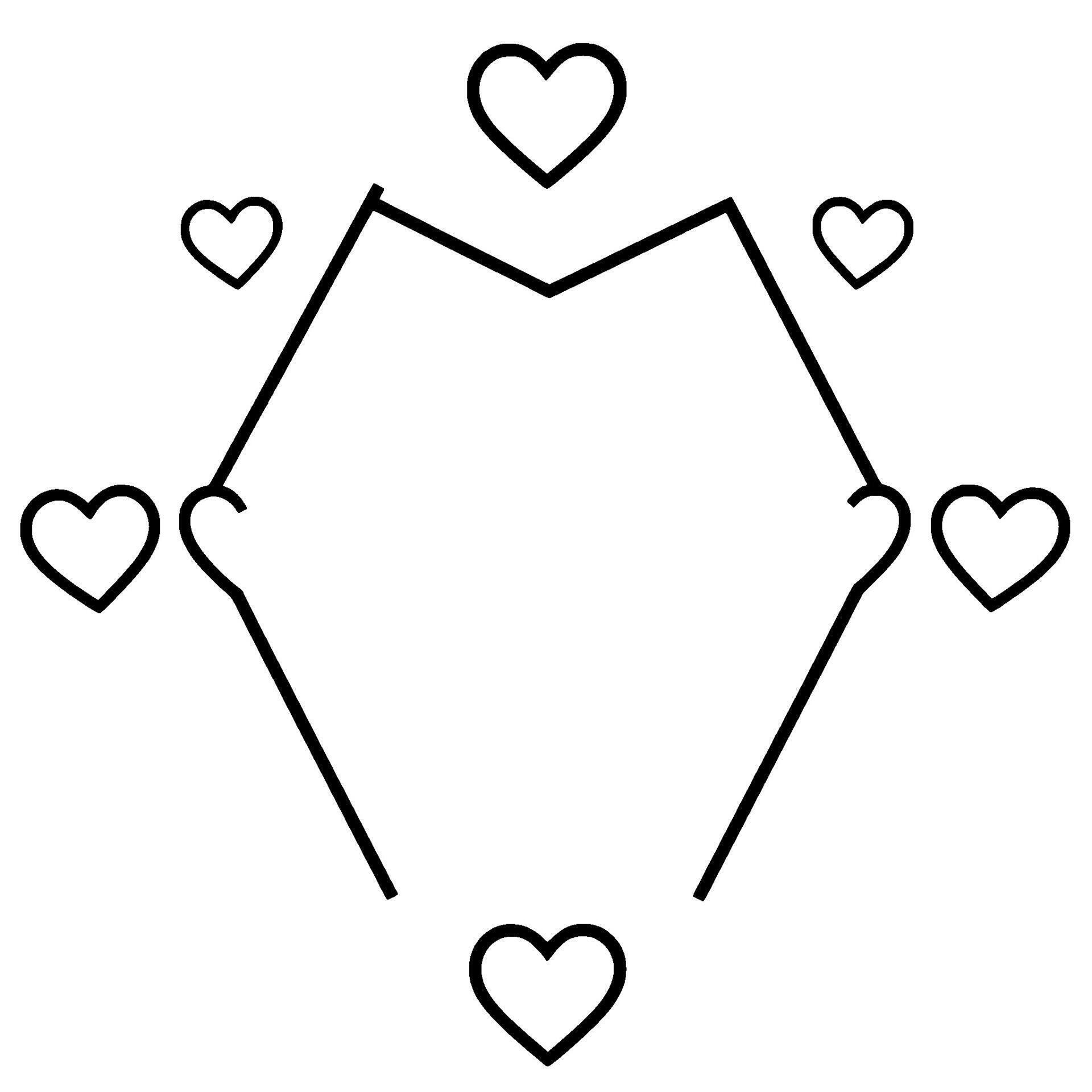 Geometric abstract of an angular shape with multiple hearts in black ...