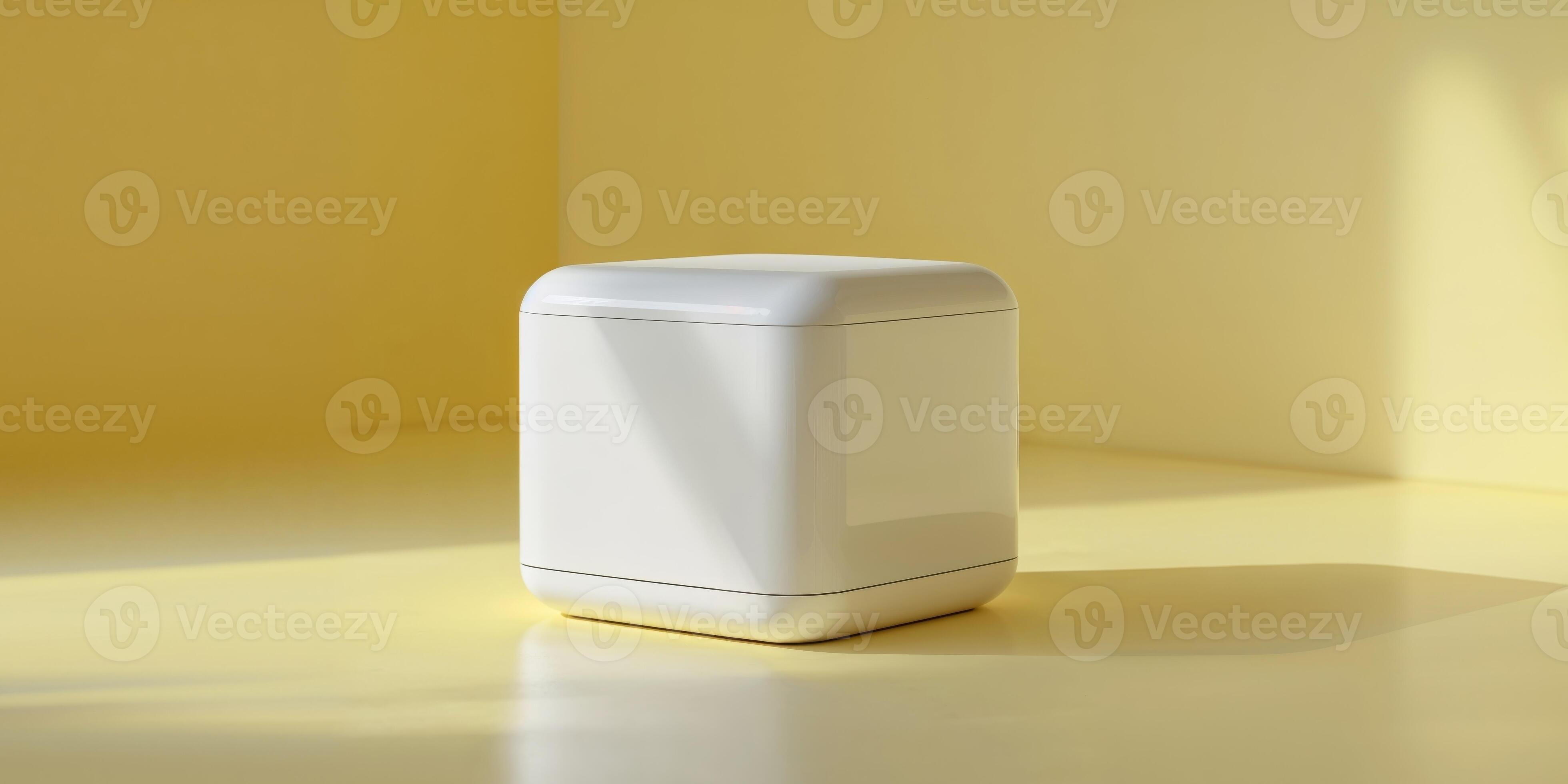 White square device on yellow background. 57494838 Stock Photo at Vecteezy