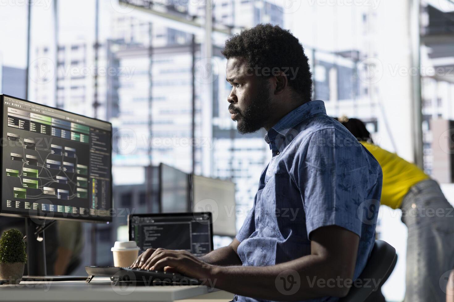 Data Scientist At Work Creating Machine Learning Models That Can Process And Analyze Data To