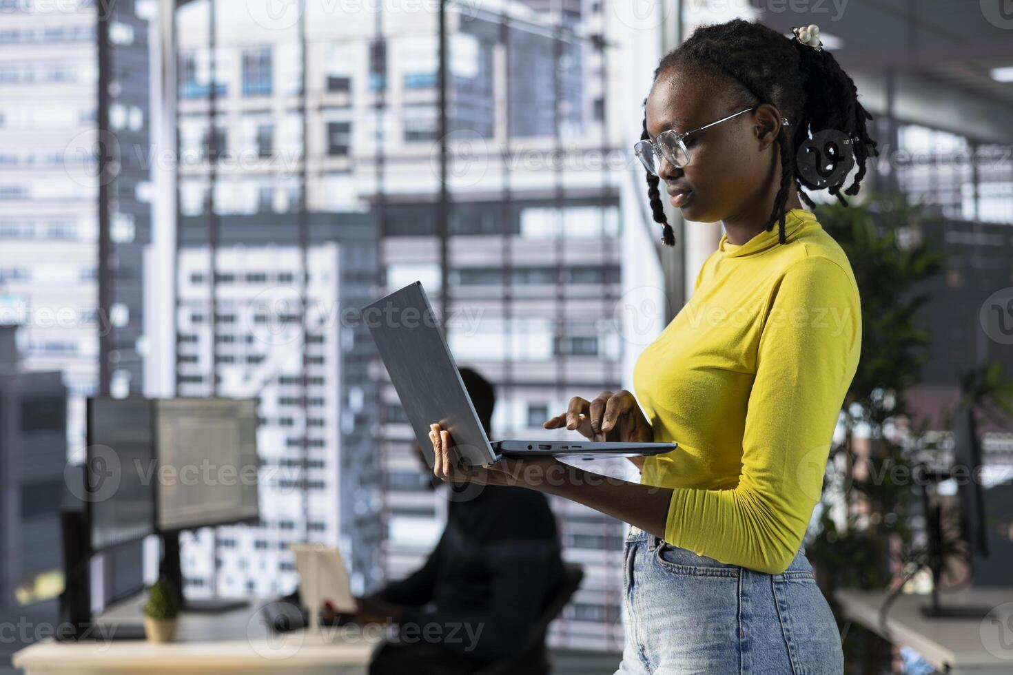 Cybersecurity Expert Using Laptop To Look For Company Security
