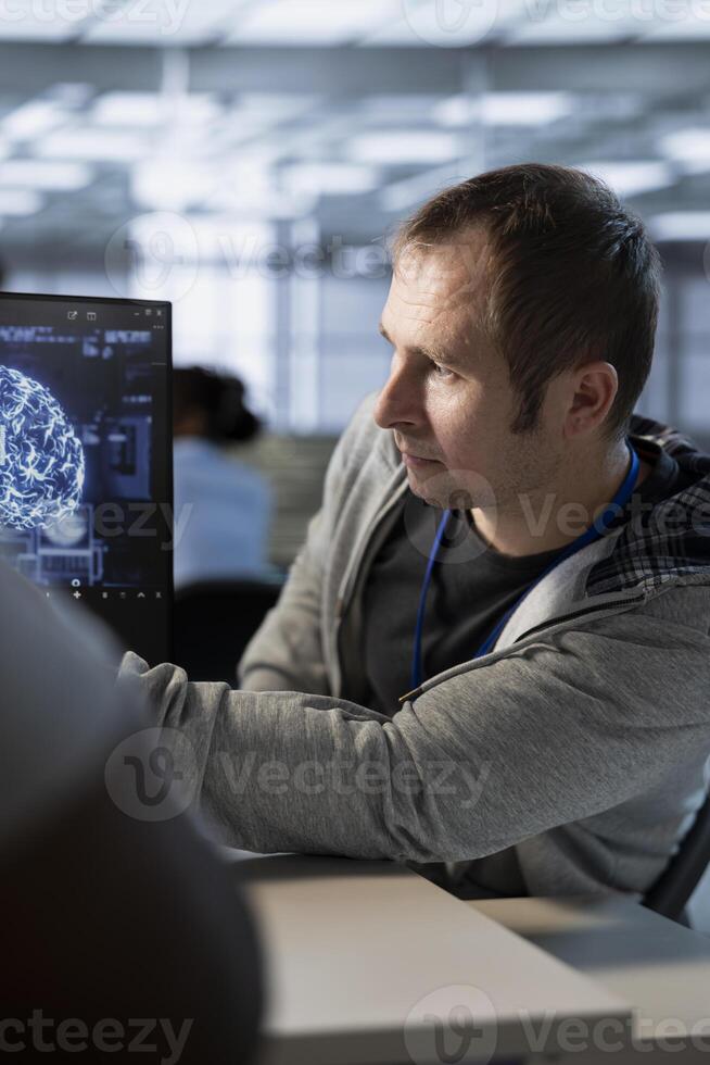 Technicians Doing Brainstorming In Data Center Optimizing It Infrastructure Using Network