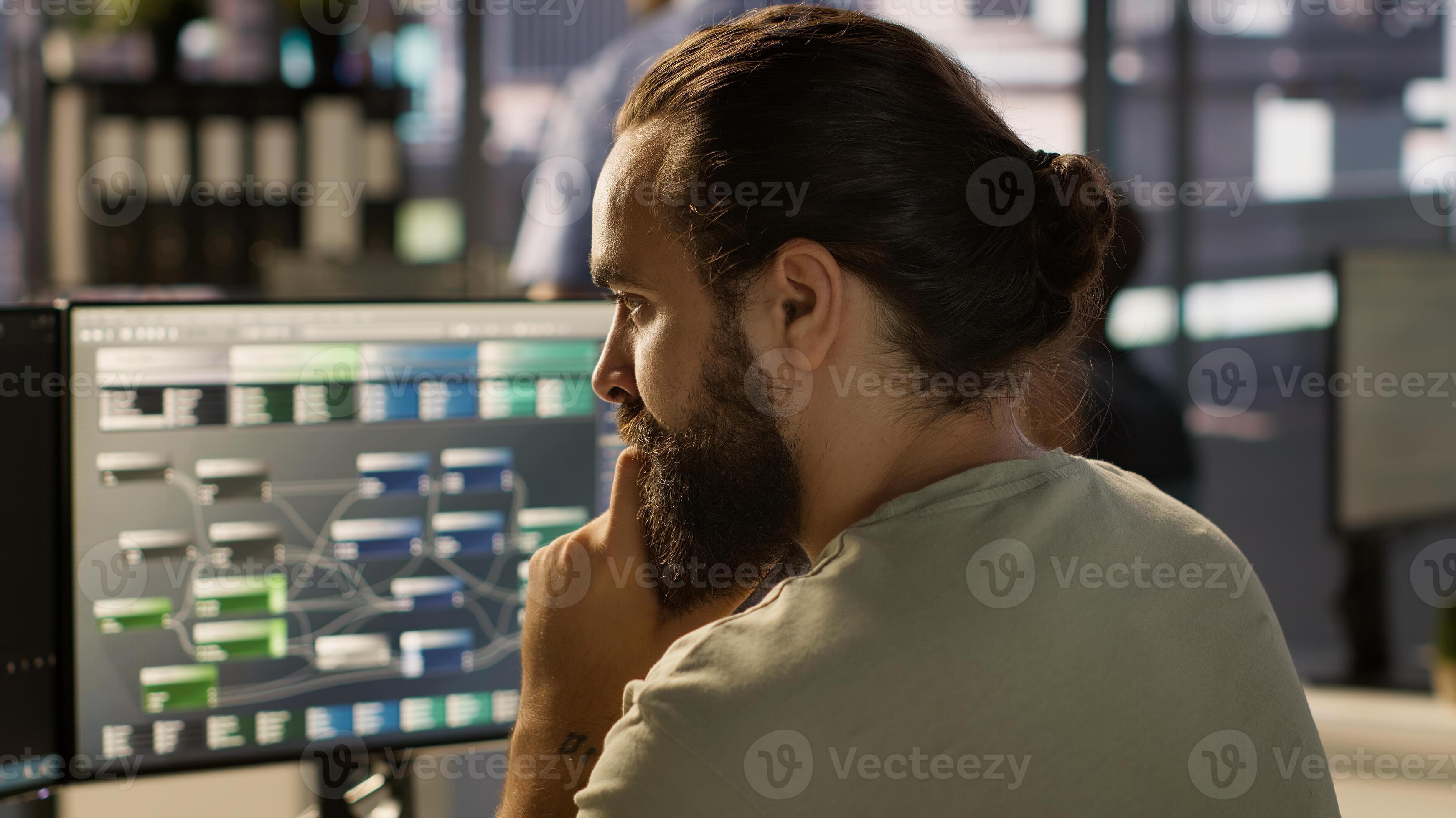 System Administrator Working With Machine Learning Artificial