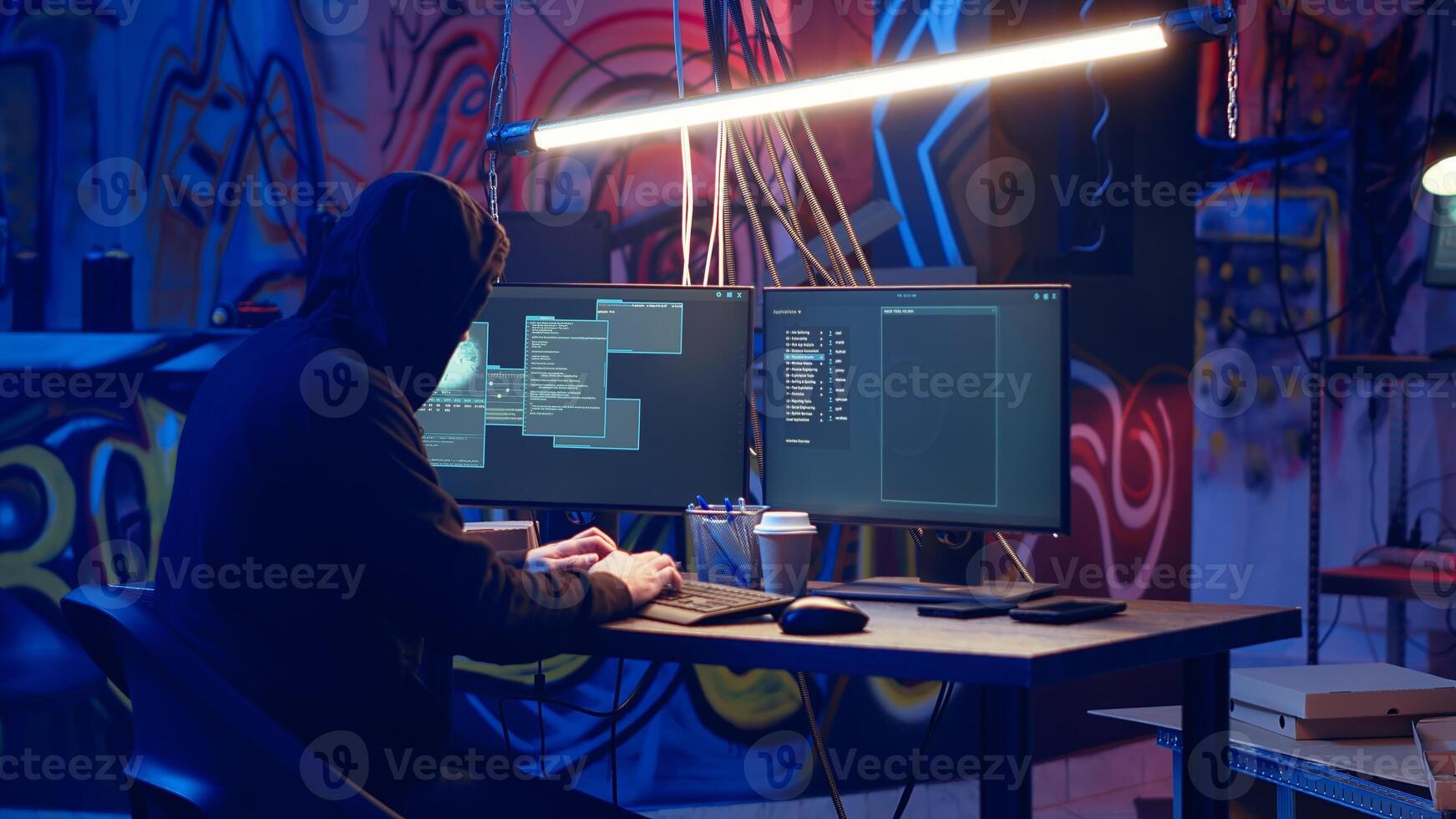 Hacker Leaves Secret Base After Finishing Using Exploits To Break Into Computer Systems And