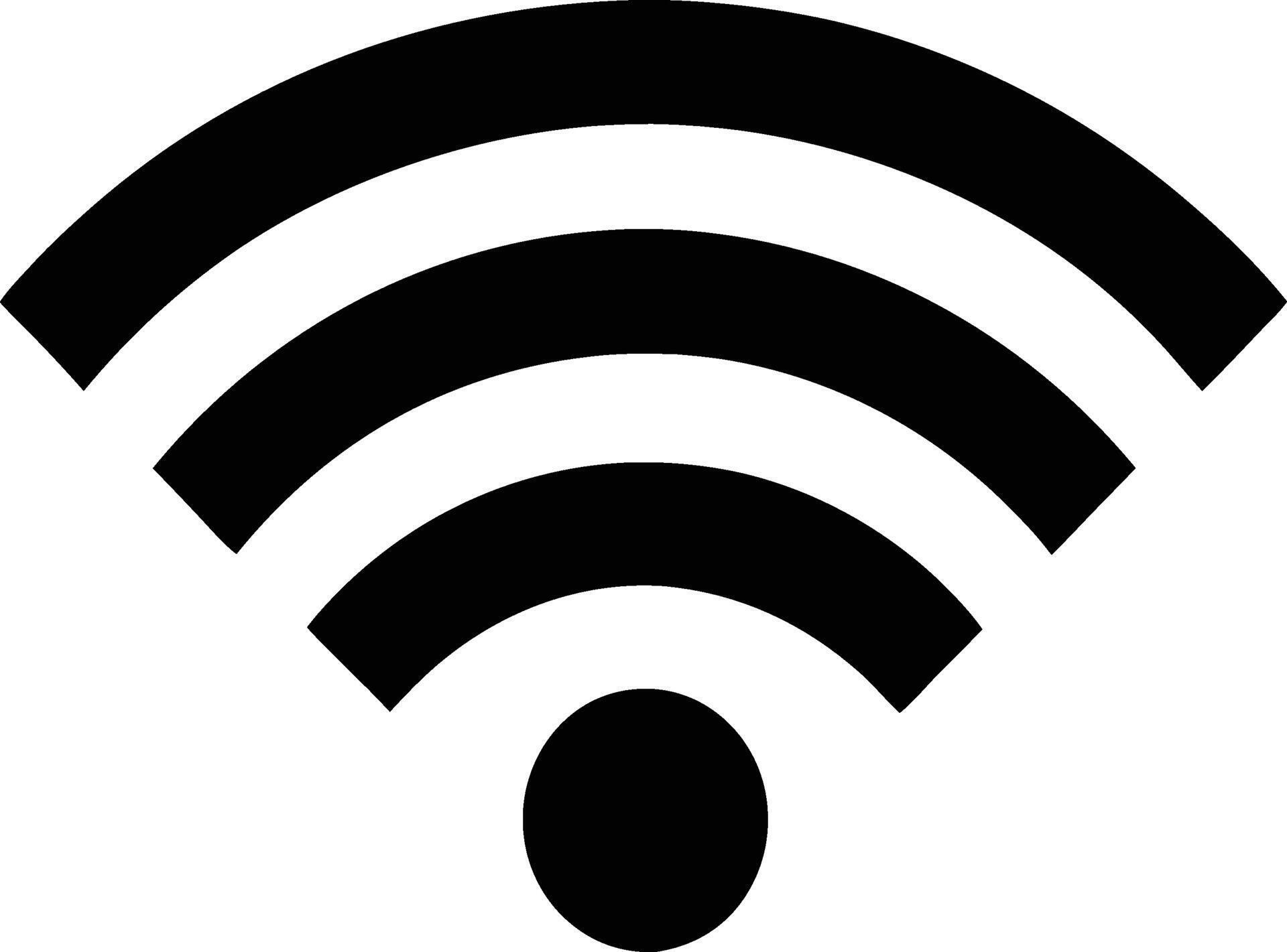 Simple Black Wi Fi Symbol With Three Curved Lines And Dot On White Background Wireless