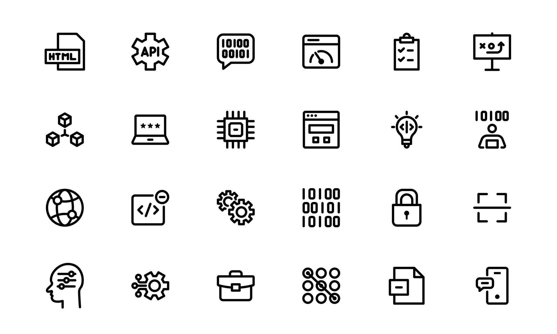 Customizable Coding and Programming Icon bundle. Graphics for ...