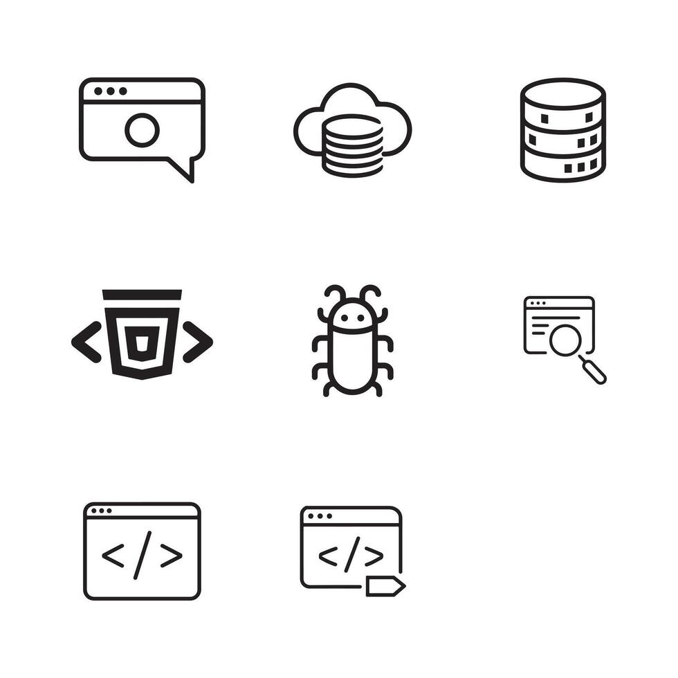 Essential Programming and Software Icons for Infographics and UI ...