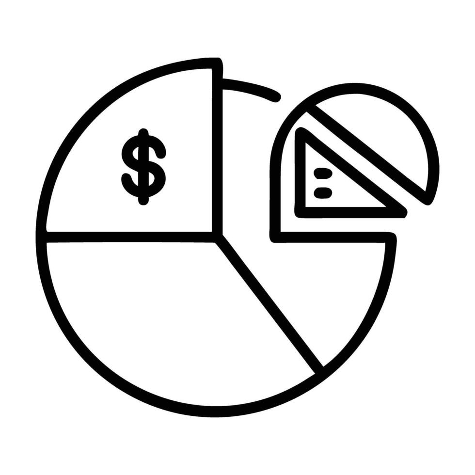 Marketing budget allocation icon with pie chart and modern design on white background 57515089 ...