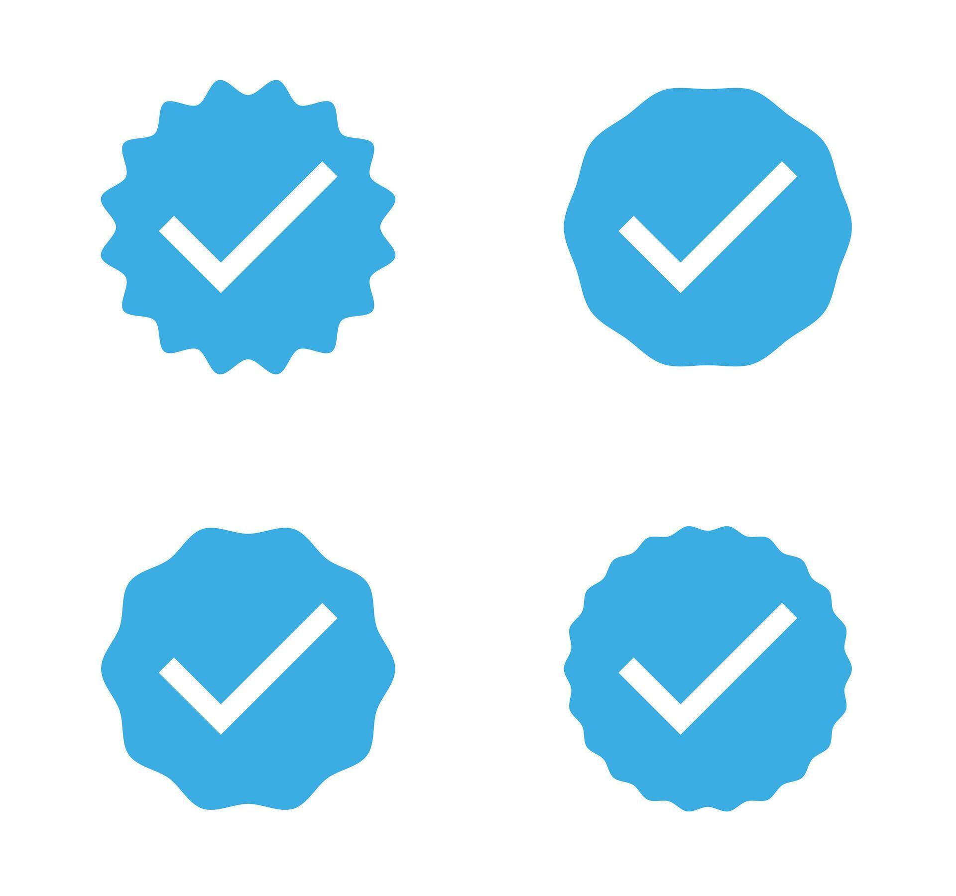 Blue check box tick mark circle square icon set button 57519230 Vector Art at Vecteezy