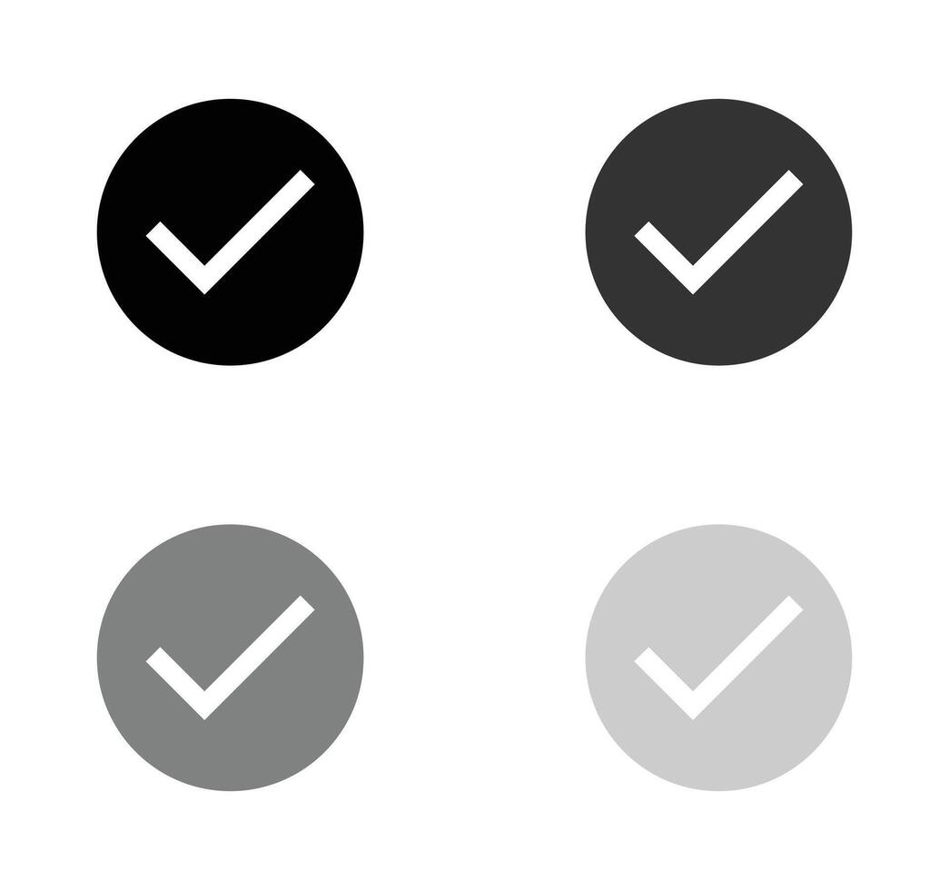 Check box tick mark circle square icon set button correct 57519231 Vector Art at Vecteezy