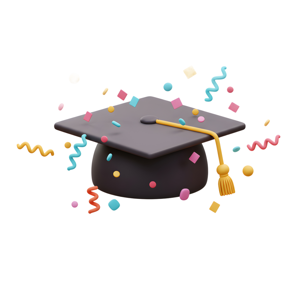 Celebrate Graduation Success 3D Render Graduation Cap 57530178 PNG