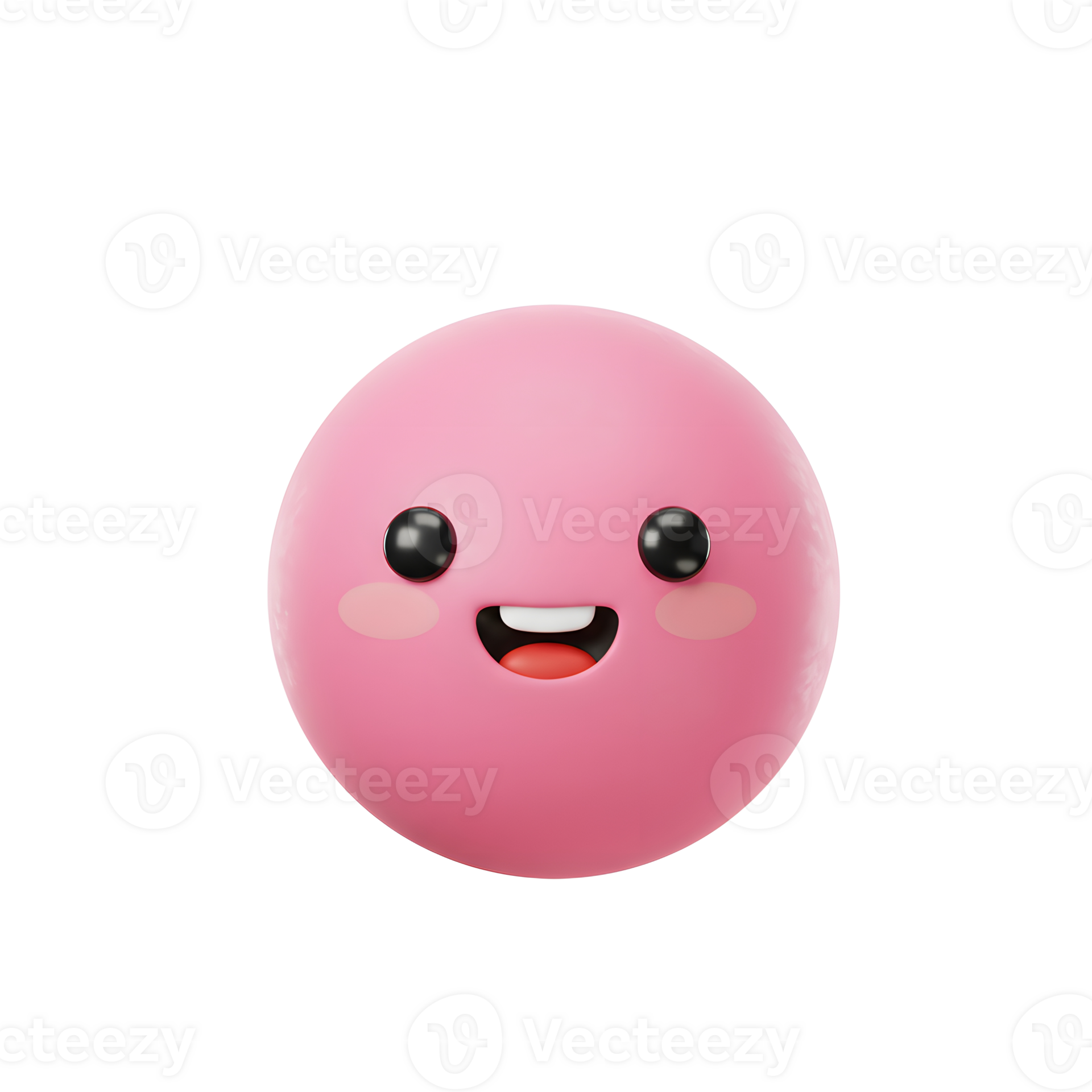 Cute Pink 3d Emoji Happy Face Cartoon Character 57530193 Png