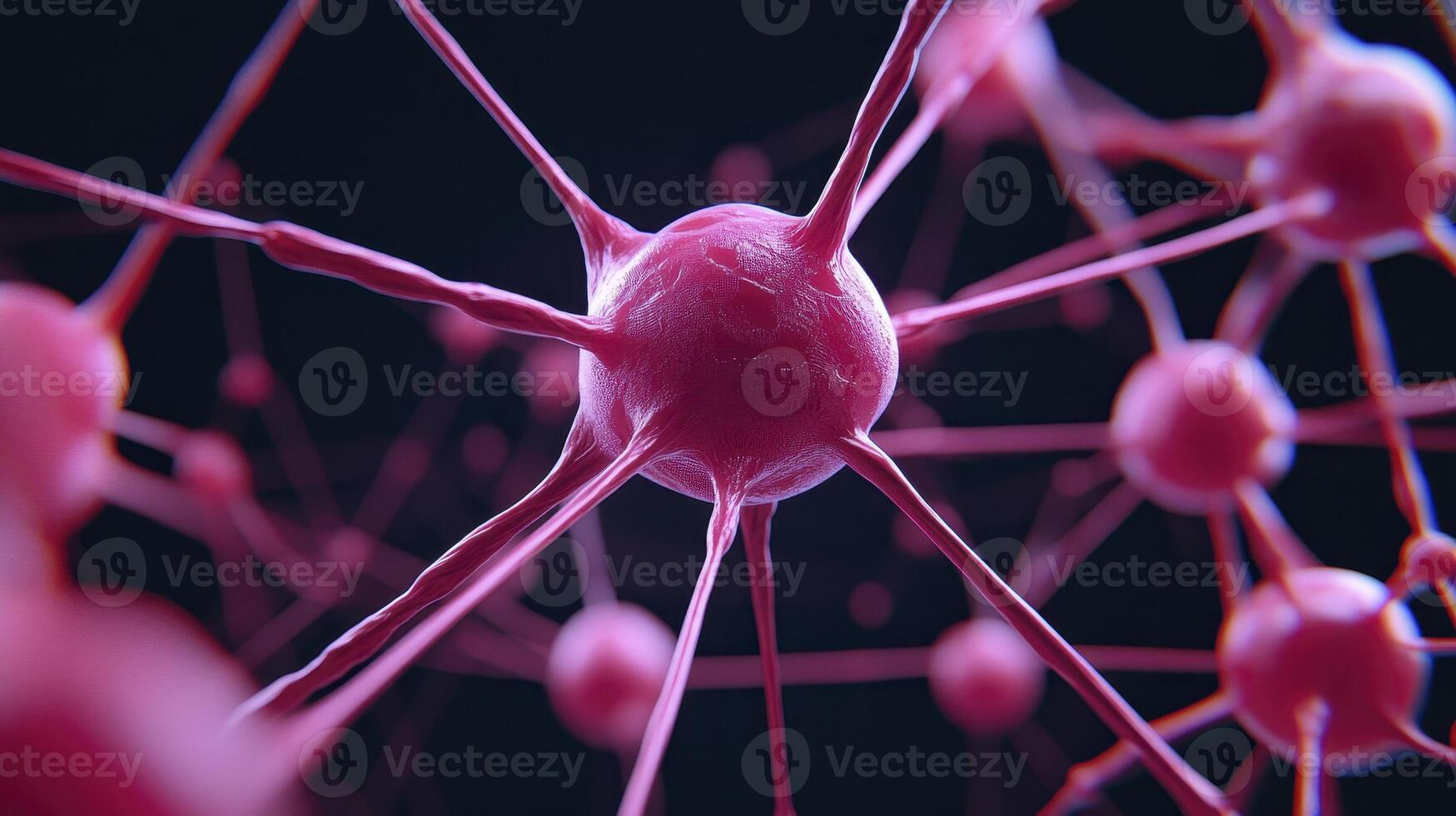 Pink Neurons Interconnected Neural Network Microscopic View 57543605 Stock Photo at Vecteezy