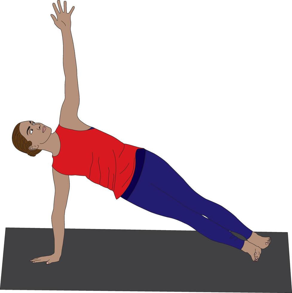 Side Plank Pose Vasisthasana Yoga Asana 57550931 Vector Art at Vecteezy
