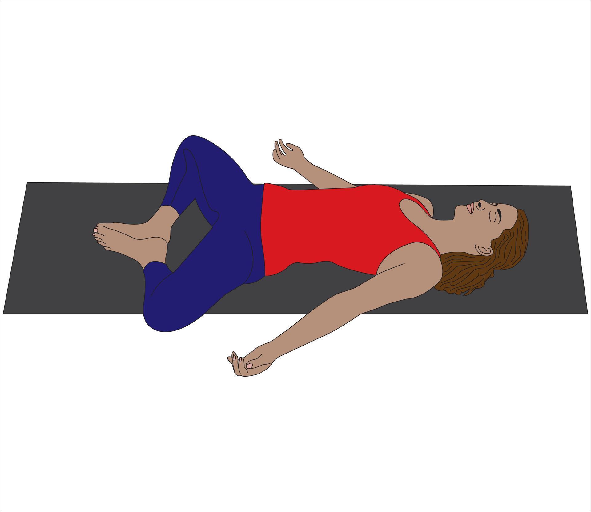 Supta Baddha Konasana Reclined Butterfly Pose Yoga 57550938 Vector Art at Vecteezy