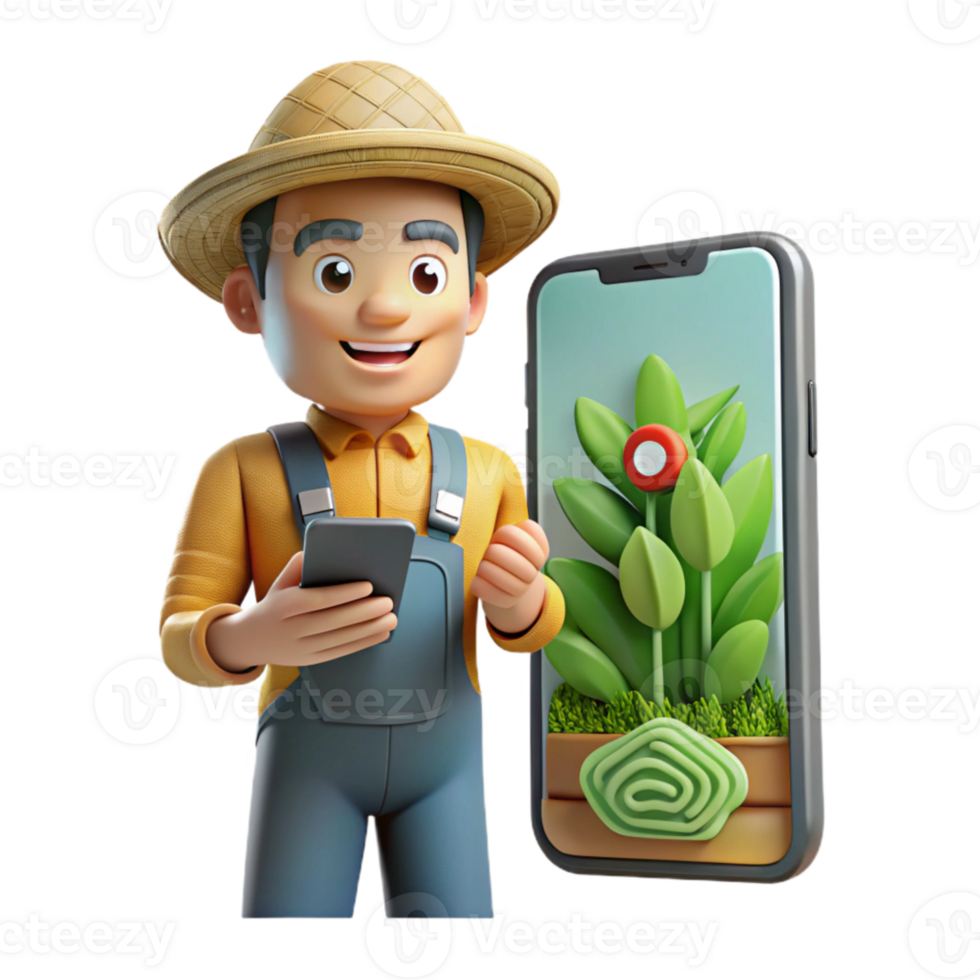 wonderful modern Farmer Monitoring Crop Growth on Smartphone ... wonderful modern Farmer Monitoring Crop Growth on Smartphone ...