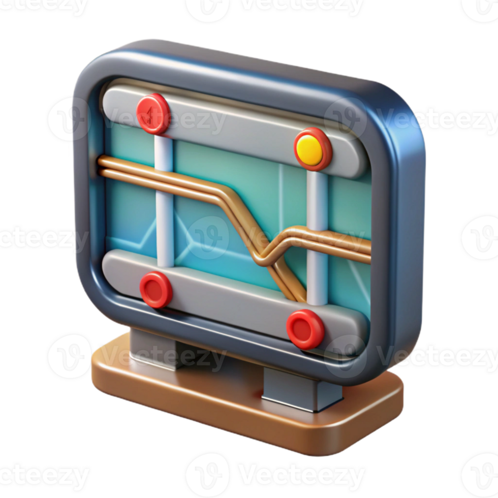 Impressive Minimalist Futuristic Subway Map Display Isolated 57571190 Png
