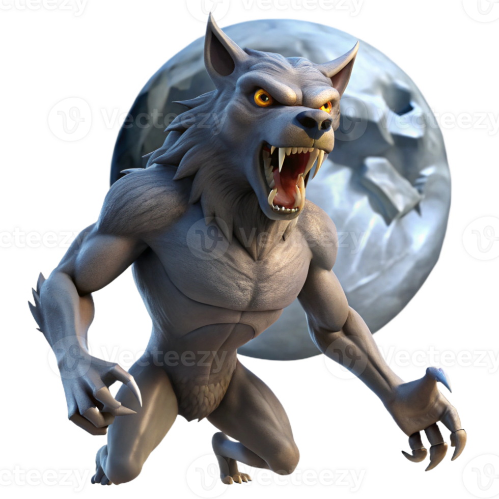 dramatic contemporary A fearsome werewolf howling at the moon, dramatic lighting, horror style ...