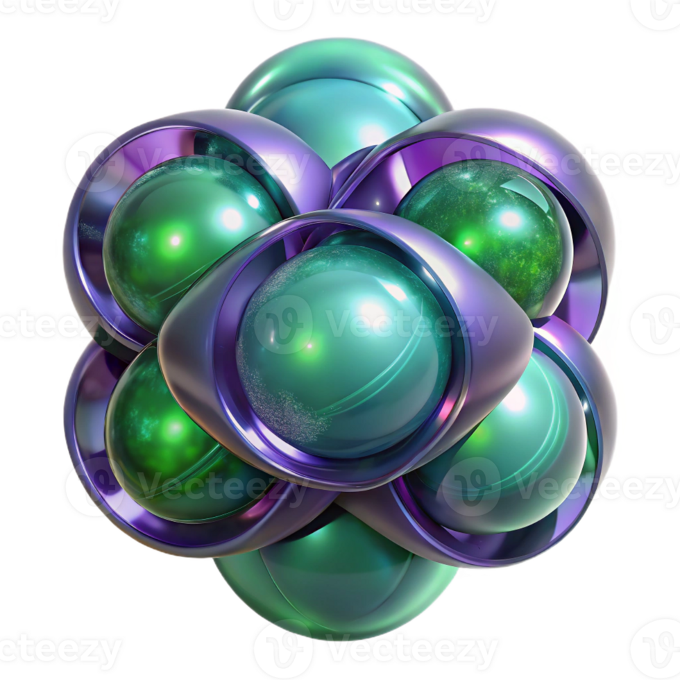 Vibrant Modern Interlocking Translucent Orbs Of Amethyst And Emerald Reflecting A Hidden Light