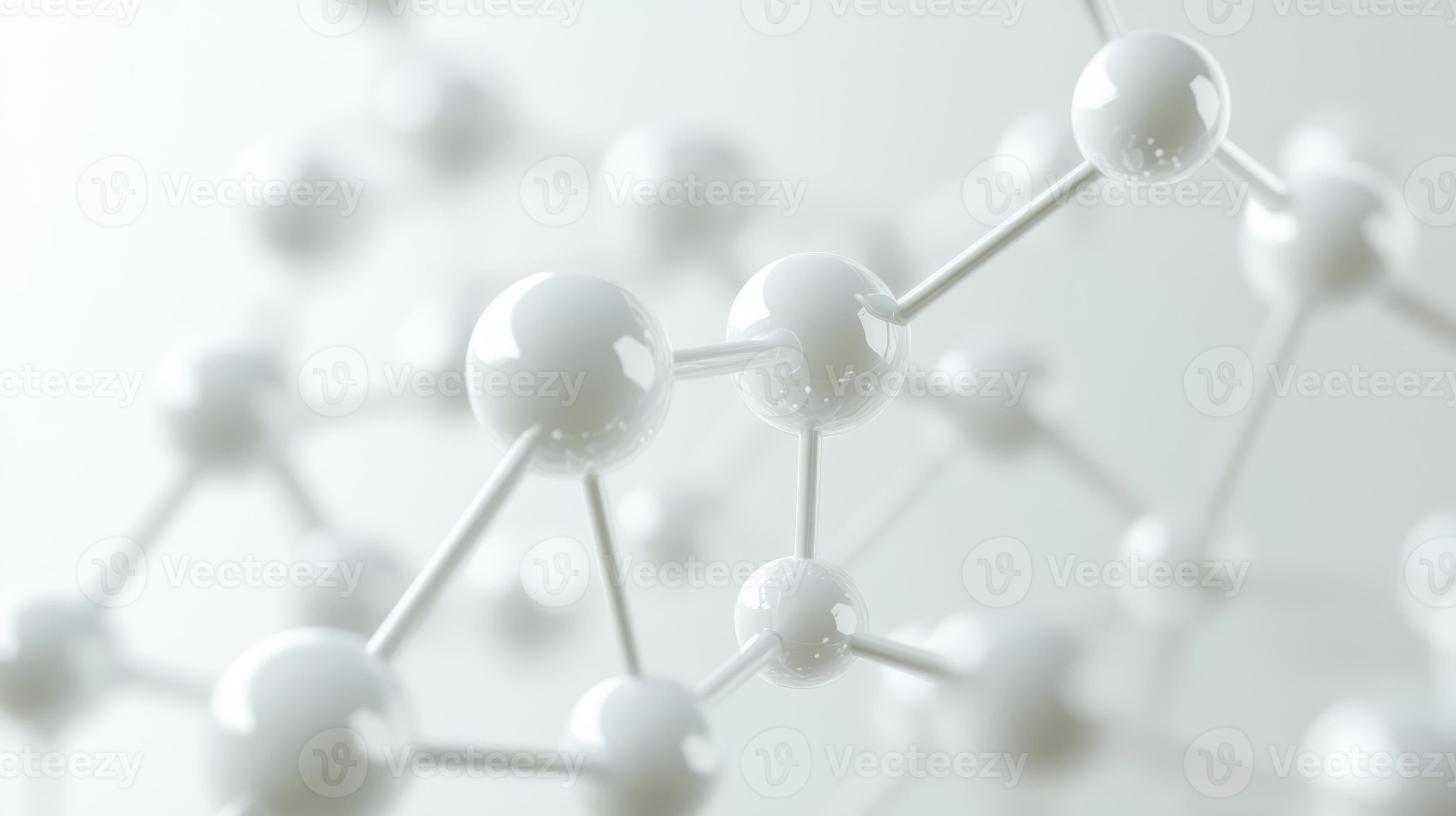 White Molecular Structure On Light Background With 3d Spheres And Connecting Lines 57586844