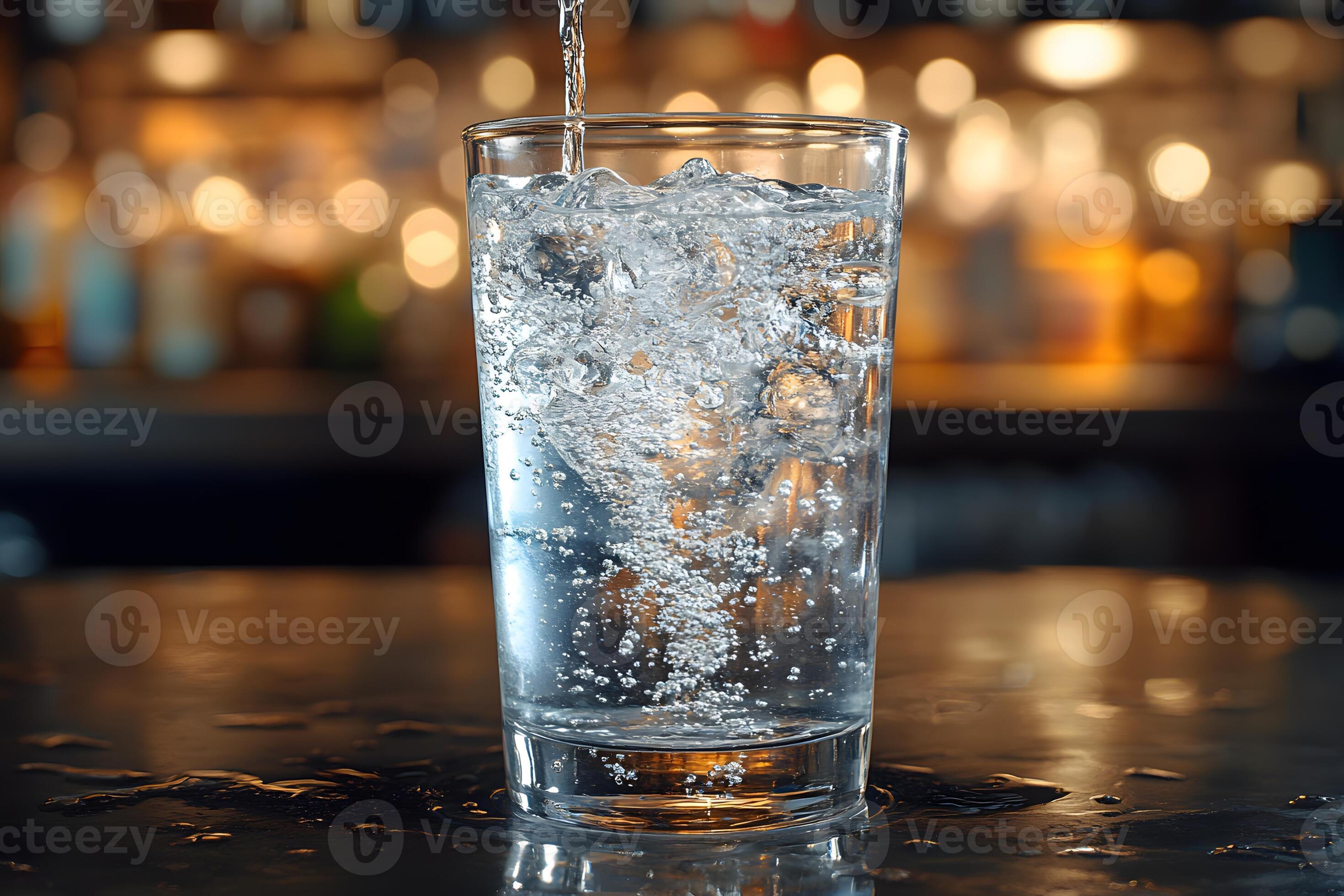 Refreshing Sparkling Water Pour with Bokeh Background for Beverage Advertising 57628551 Stock ...