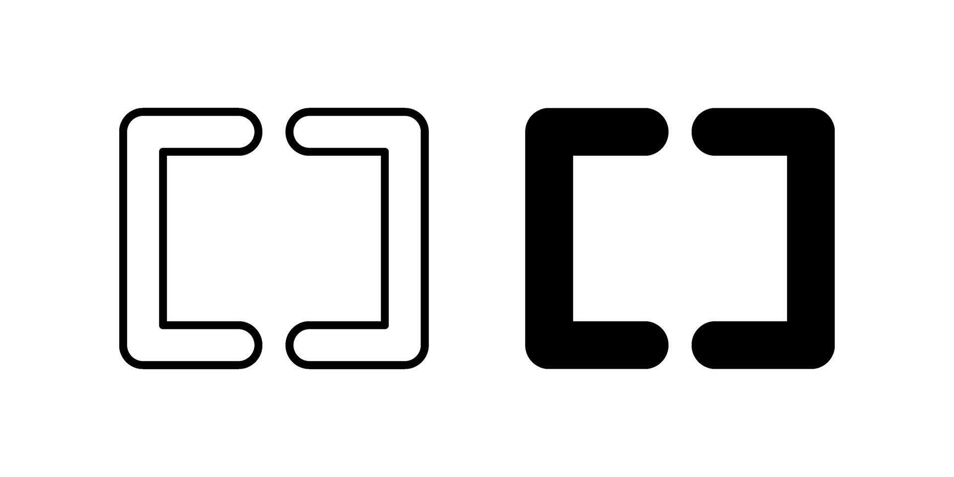 code brackets sort Icon set. Symbol isolated white background. illustration. color editable ...