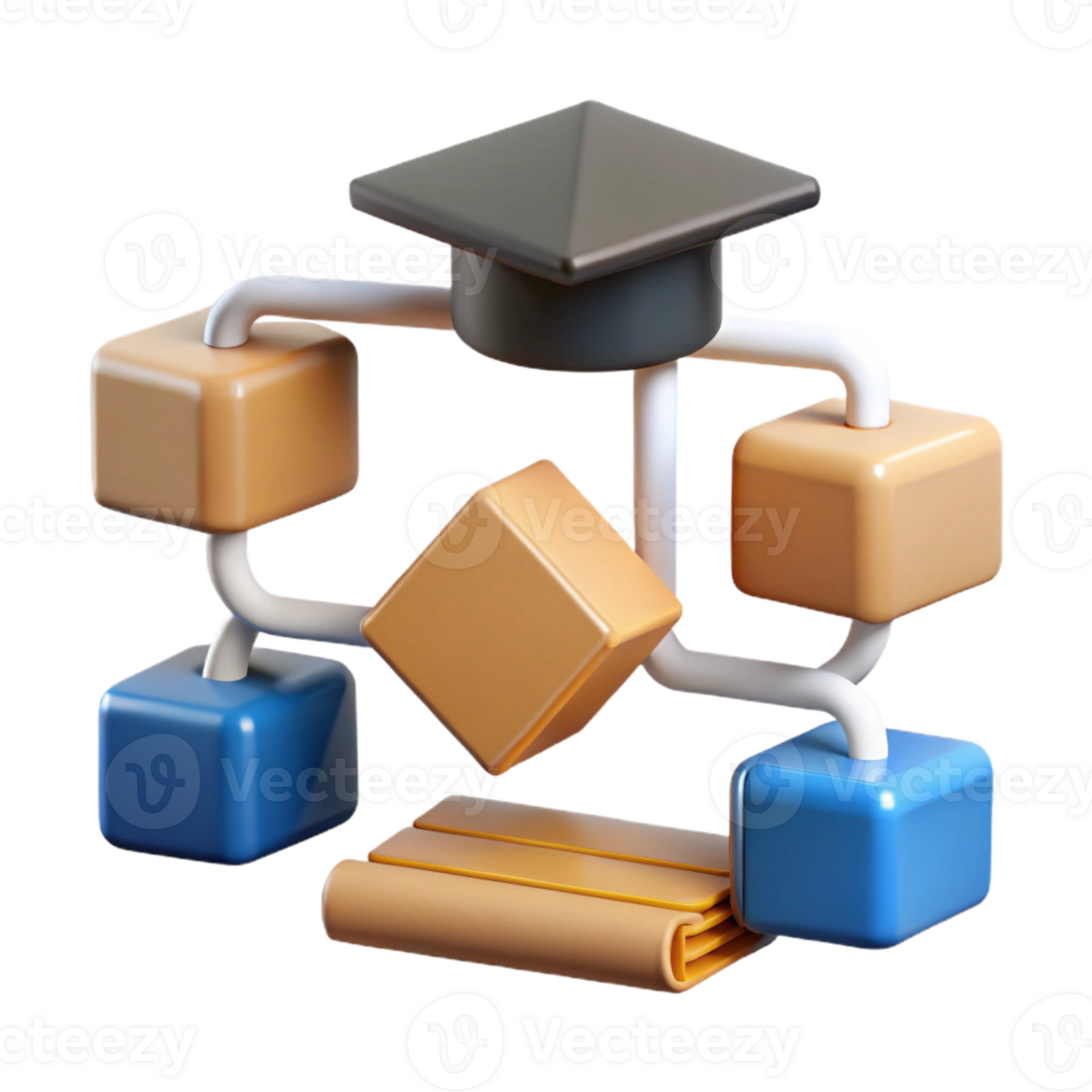 serene contemporary Learning Process Diagram with Steps Cutout ...
