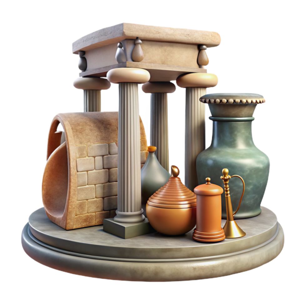 extraordinary artistic Museum Exhibit Historical Artifacts Isolated Transparent Background ...