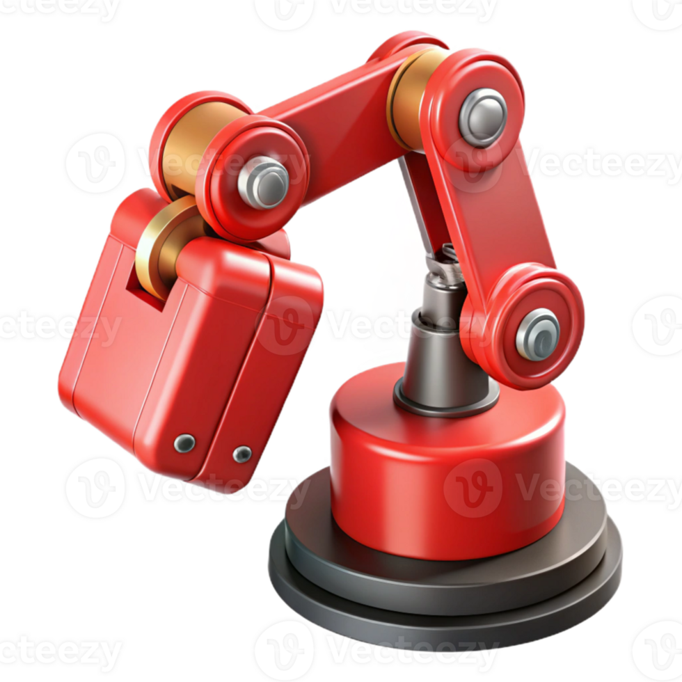 Extraordinary Abstract Red Robotic Arm Lifting Heavy Object Isolated High Resolution 57668830 Png