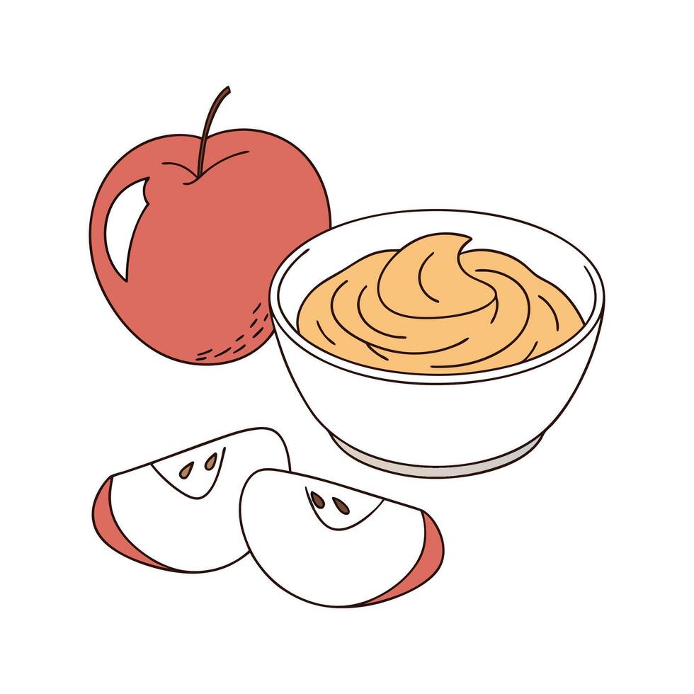 Wholesome Apple Puree For Creative Snacks 57692021 Vector Art at Vecteezy