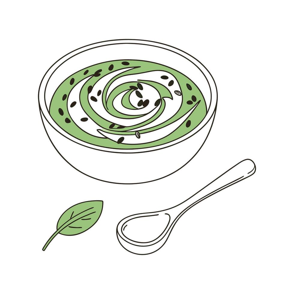 Wholesome Yogurt Spinach Puree Culinary Illustration 57693985 Vector Art at Vecteezy