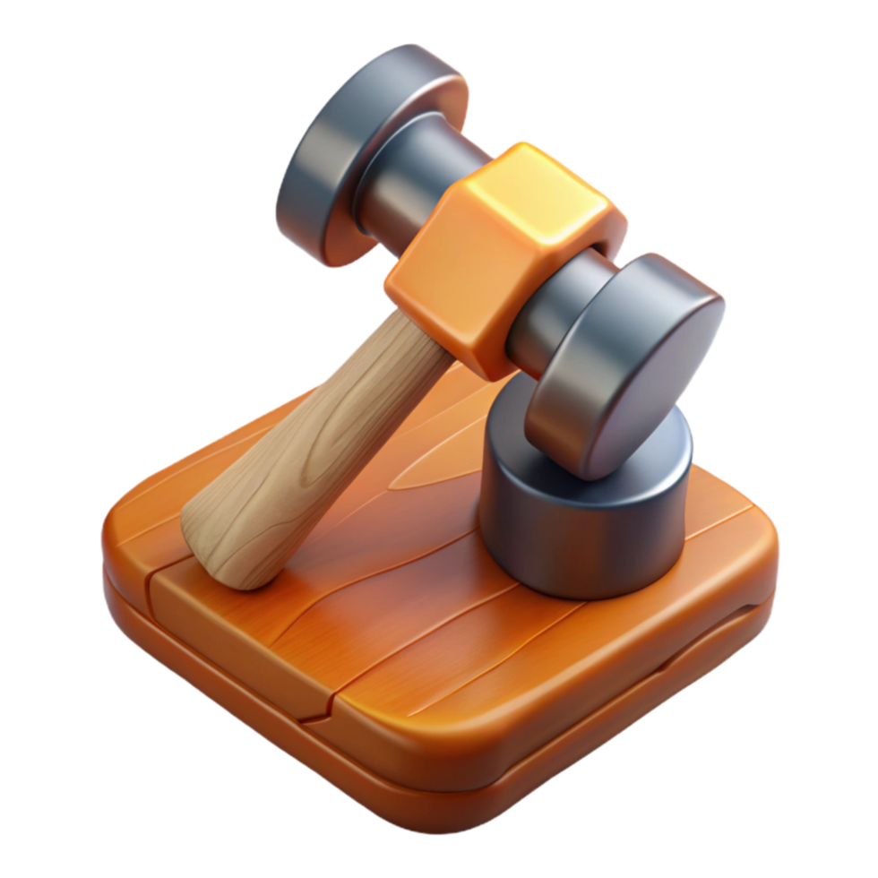 dramatic vintage Wooden Hammer on Workbench Isolated detailed 57726348 PNG