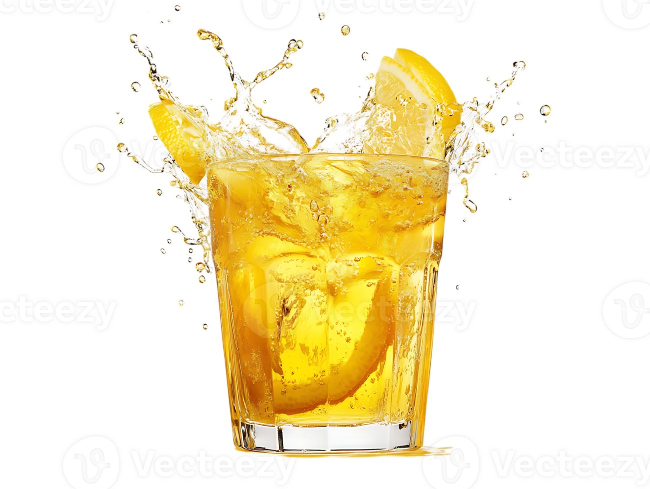 Refreshing iced tea with lemon splash 57728364 PNG