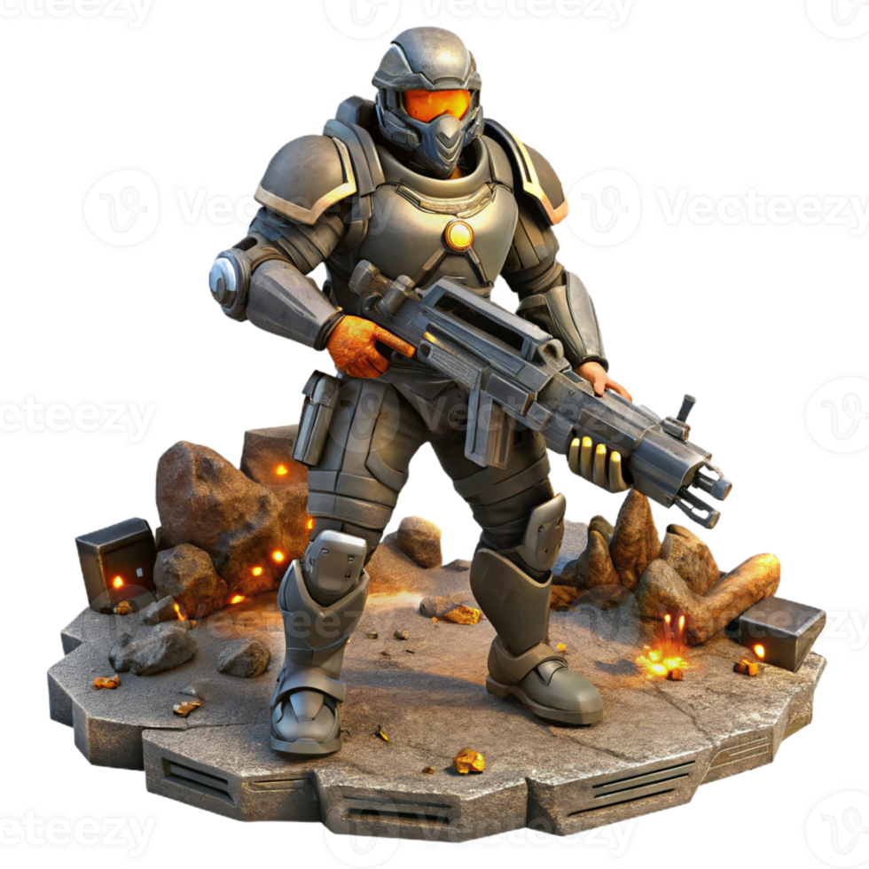 stunning classic A Futuristic Soldier Wearing Power Armor 57735735 PNG